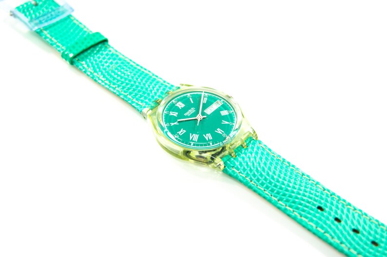 1993 Vintage Swatch Gent (GG704) "greenset", Version With Leather Strap ...
