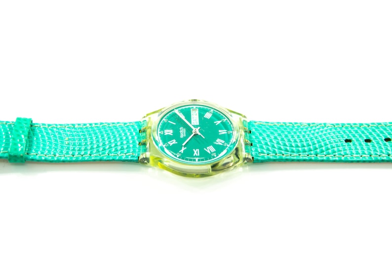 1993 Vintage Swatch Gent (GG704) "greenset", Version With Leather Strap ...