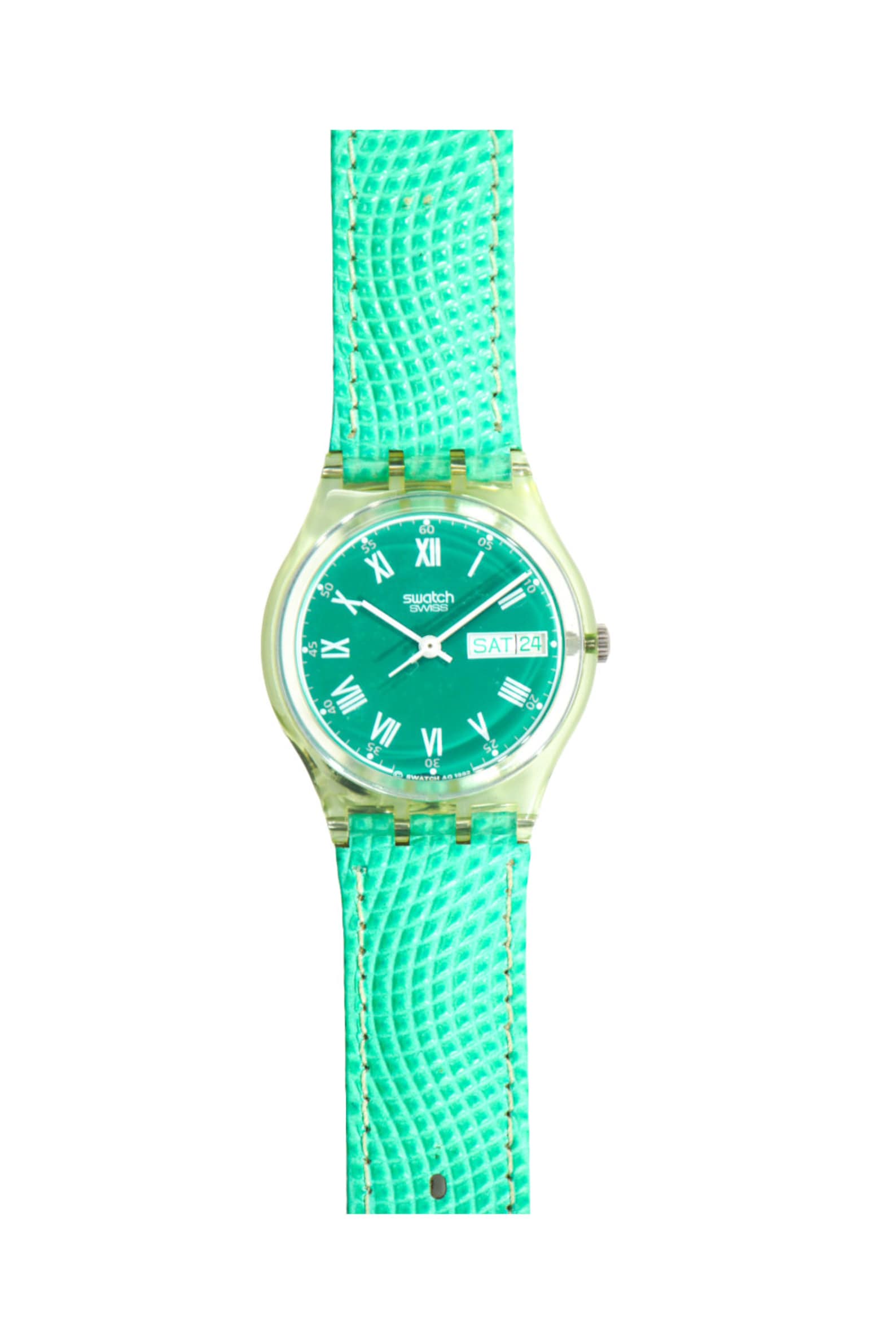 1993 Vintage Swatch Gent (GG704) "greenset", Version With Leather Strap ...