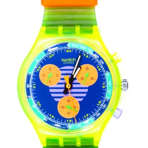 NEW: 1991 Vintage Swatch Chrono "neo Wave", SCJ100, Unworn, in Swatch ...