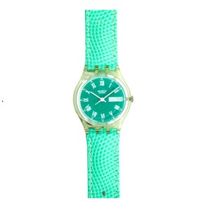 1993 Vintage Swatch Gent (GG704) "greenset", Version With Leather Strap ...