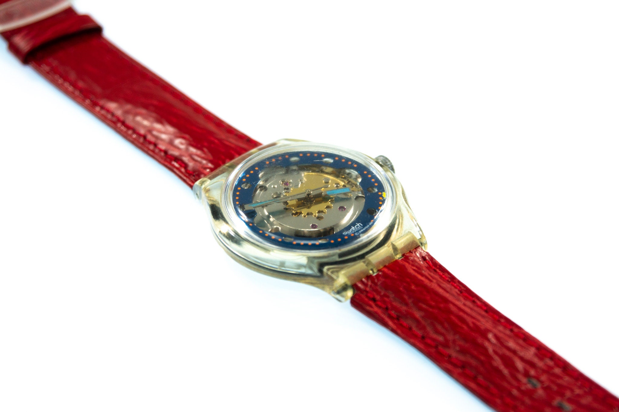 1992 Vintage Swatch Automatic red Ahead SAK101 - Etsy