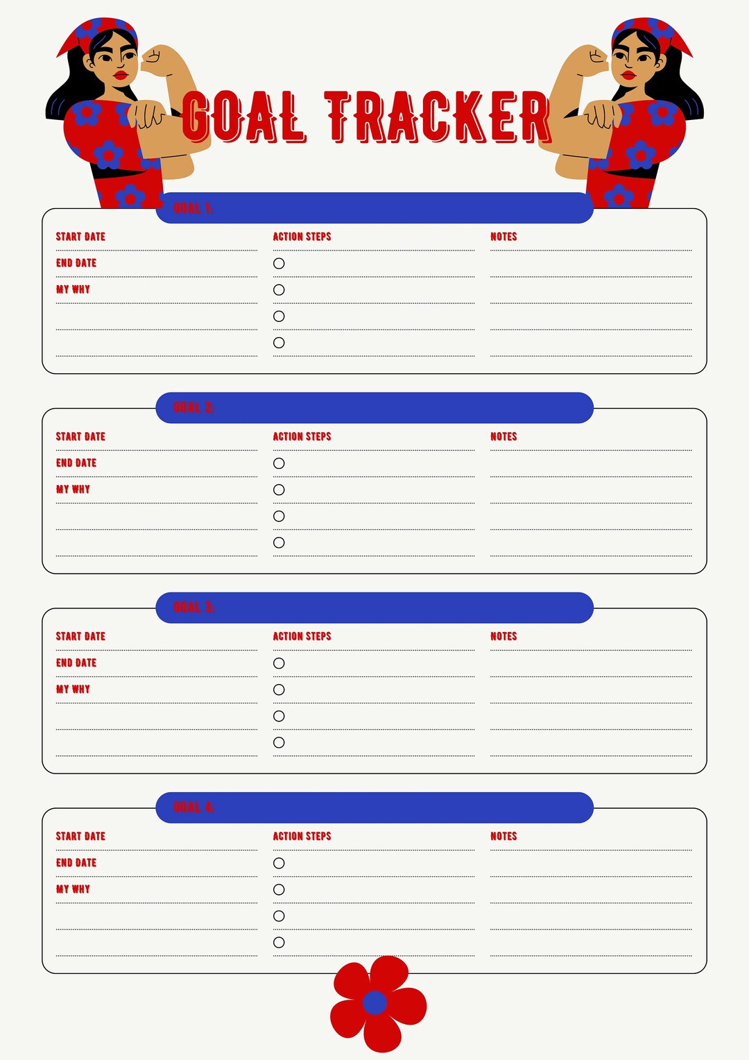 Digital Goal Tracker | Printable Goal Tracker | Downloadable Goals ...