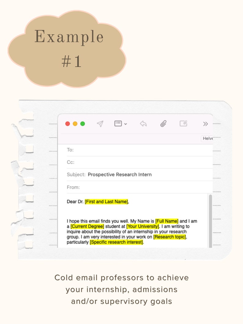 Email to Professor Template Pack Letter of Reference LOR Internship ...