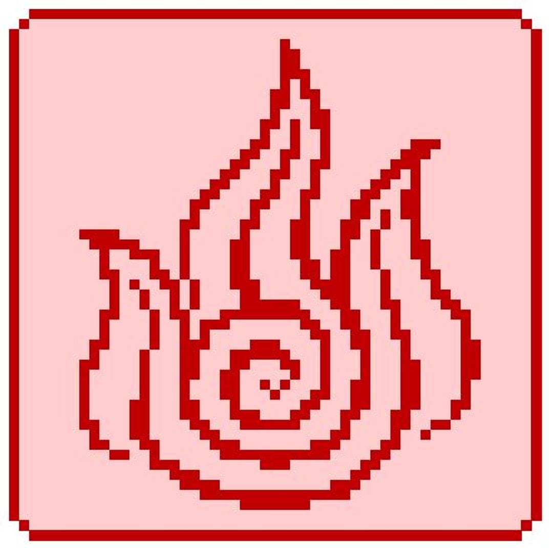 Firebending Symbol Cross-stitch Pattern - Etsy