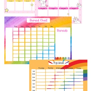 Daily Routine Reward Charts 18 Different Designs for Boys - Etsy