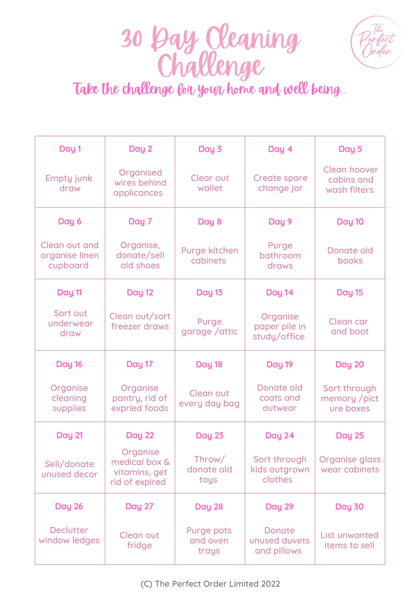 30 Day Declutter Challenge Printable Declutter Tracker Declutter Guide ... 30 Day Declutter Challenge Printable Declutter Tracker Declutter Guide ...