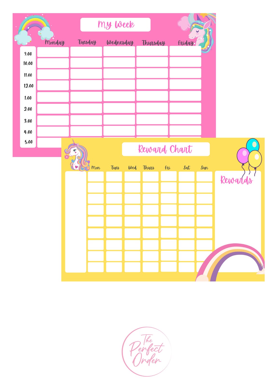 Daily Routine Reward Charts 18 Different Designs for Boys and Girls - Etsy