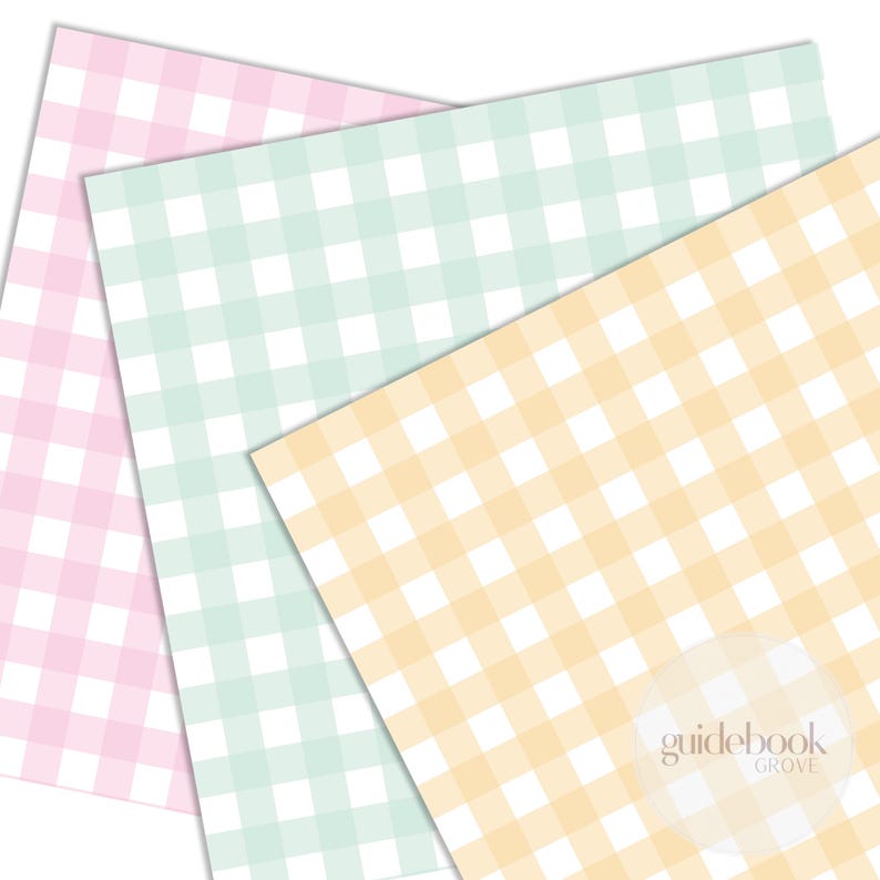Pastel Gingham Digital Paper Pack, Coquette Patterns, Preppy ...