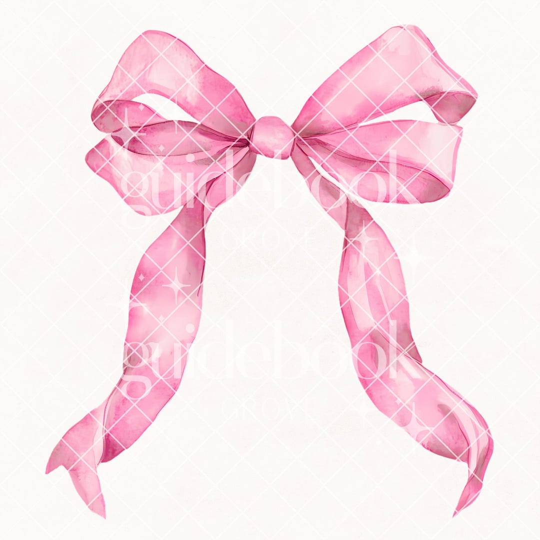 Watercolor Pink Pastel Coquette Bow Clipart, Minimal Girly Preppy Soft ...