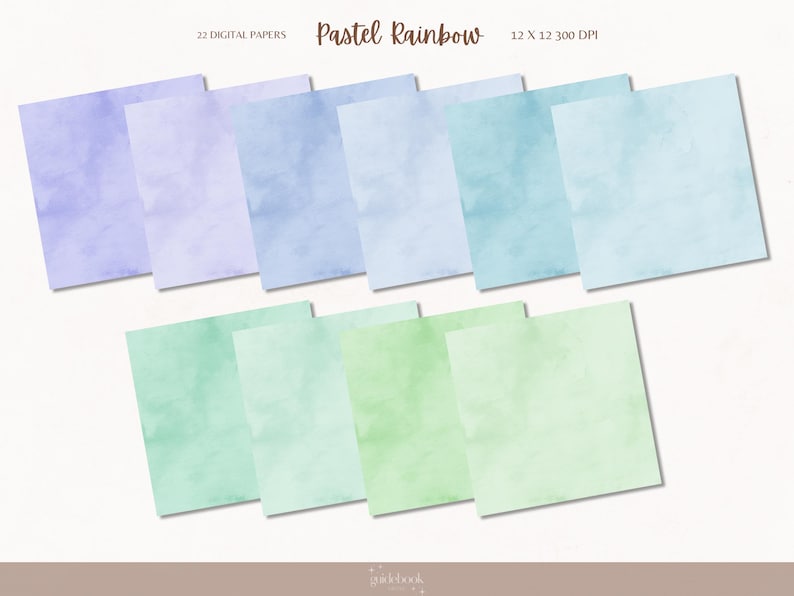 Pastel Rainbow Textures, Digital Paper Pack, Colorful Textures ...