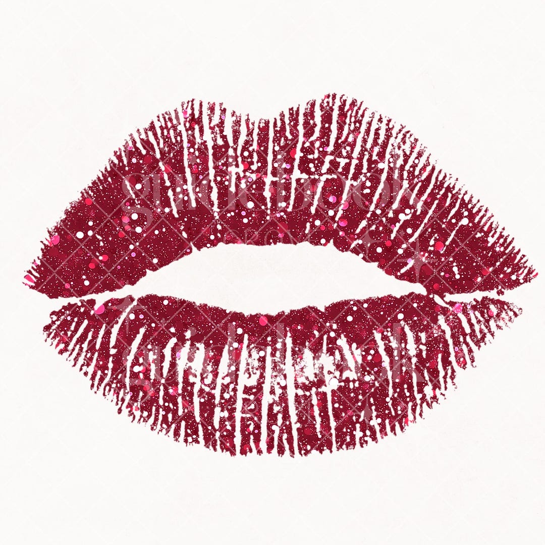 Glitter Kiss Mark PNG – Girly Valentine’s Day Clipart, Cute Aesthetic ...