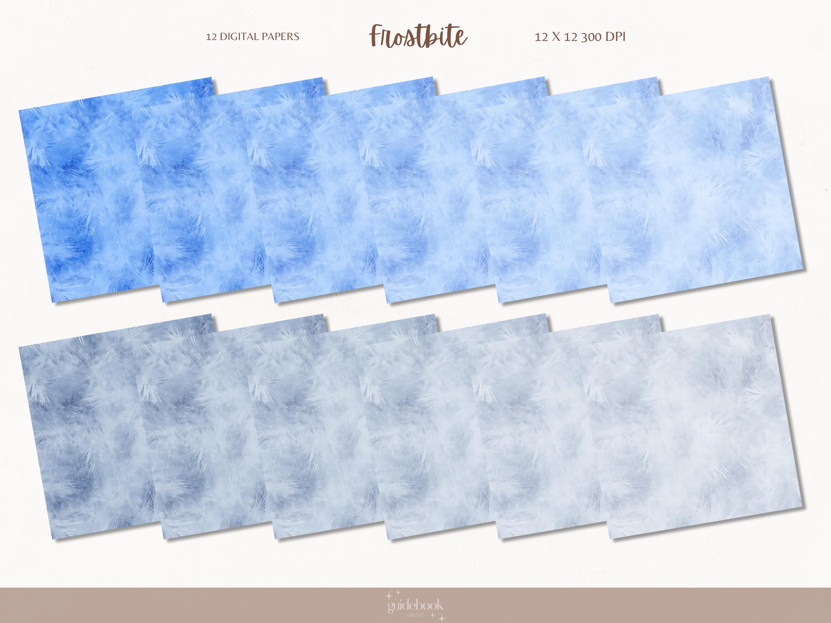 Frostbite Digital Paper, Ice Texture, Winter Art Paper, Gradient Paper ...