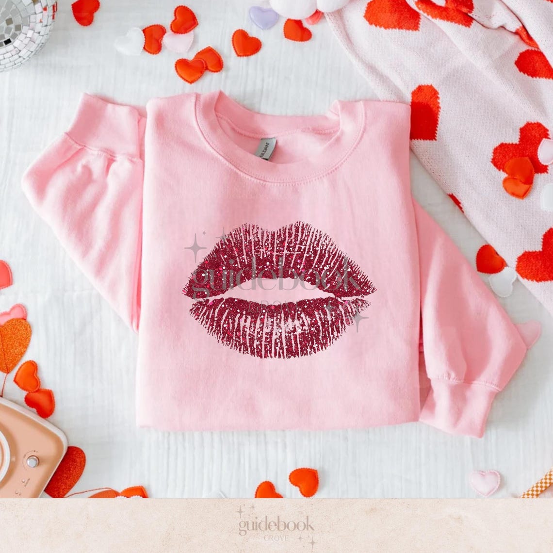 Glitter Kiss Mark PNG – Girly Valentine’s Day Clipart, Cute Aesthetic ...