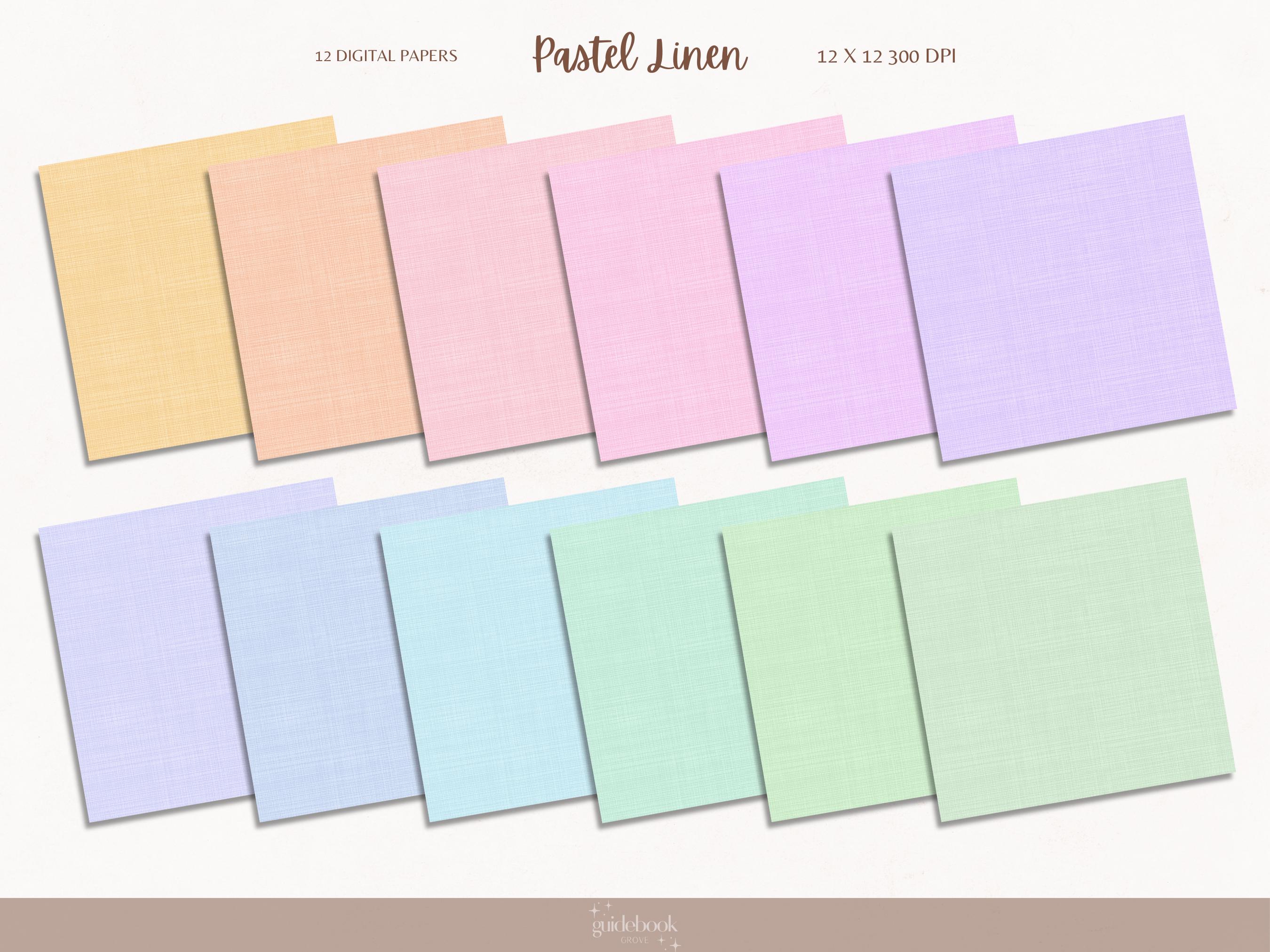 Pastel Linen Watercolor Digital Paper Pack Pastel Rainbow Hues Seamless ...