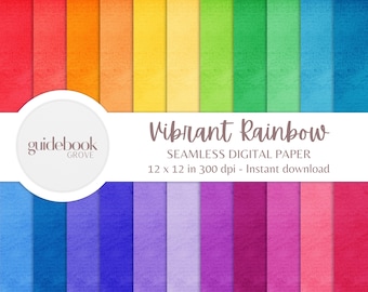 Vibrant Rainbow Textures, Digital Paper Pack, Colorful Textures ...