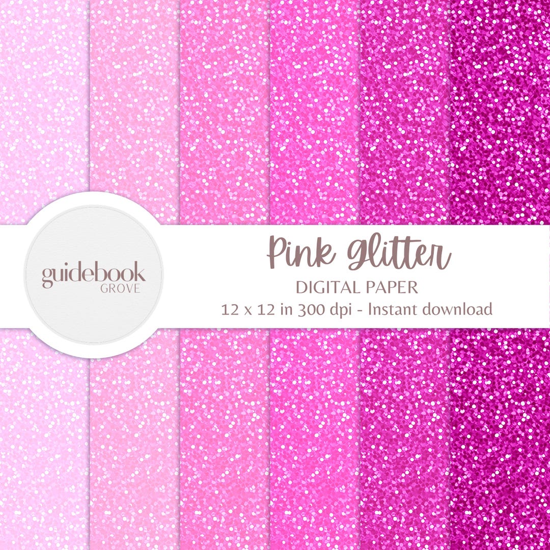 Pink Glitter Digital Paper, Scrapbook Paper, Glitter Paper, Printable ...