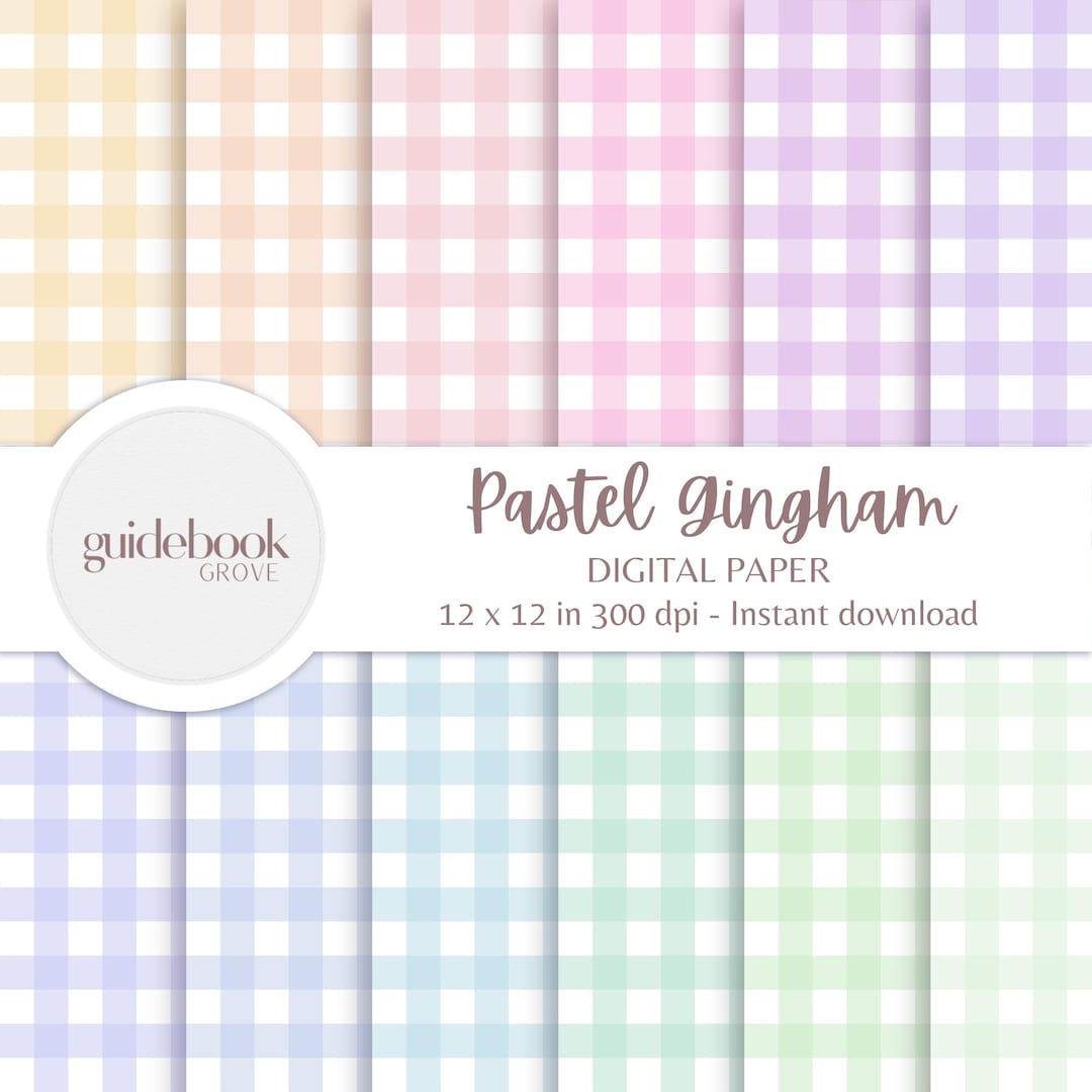 Pastel Gingham Digital Paper Pack, Coquette Patterns, Preppy ...