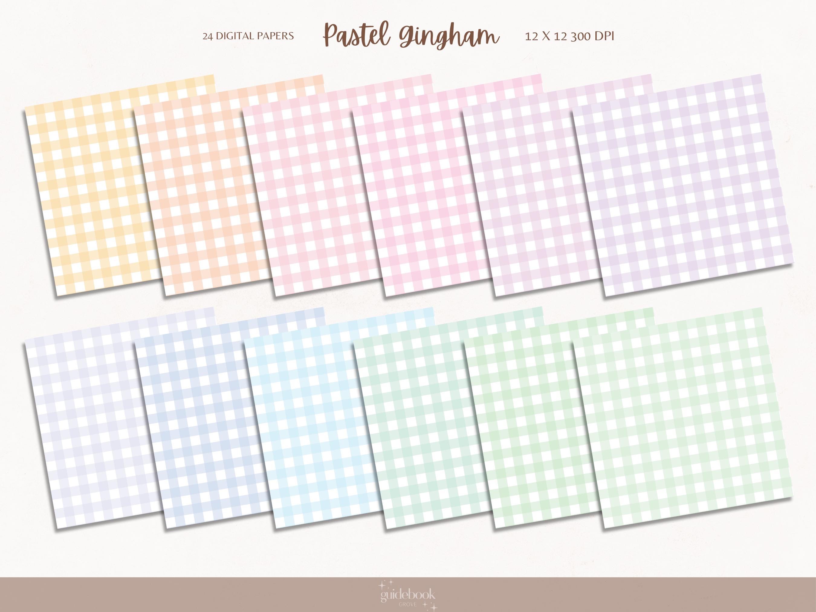Pastel Gingham Digital Paper Pack, Coquette Patterns, Preppy ...