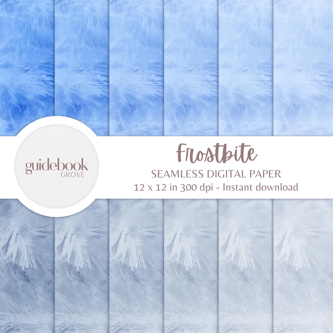 Frostbite Digital Paper, Ice Texture, Winter Art Paper, Gradient Paper ...