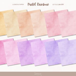 Pastel Rainbow Textures, Digital Paper Pack, Colorful Textures ...