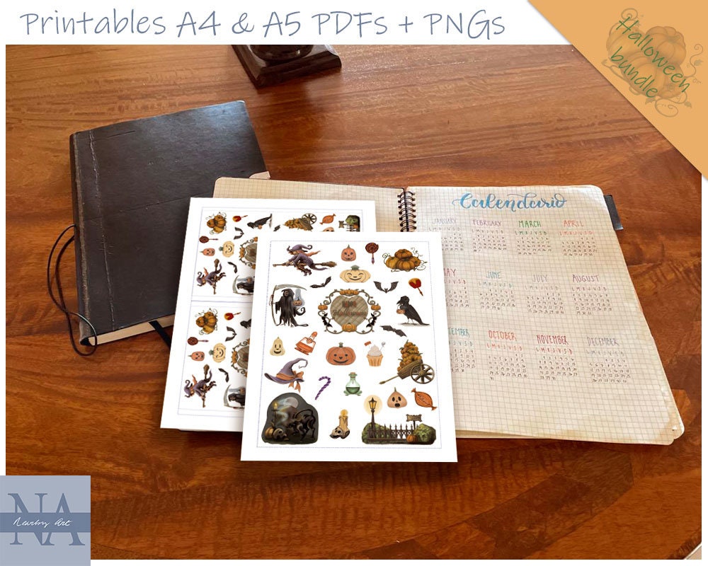 25 Halloween Printable Sticker - Etsy