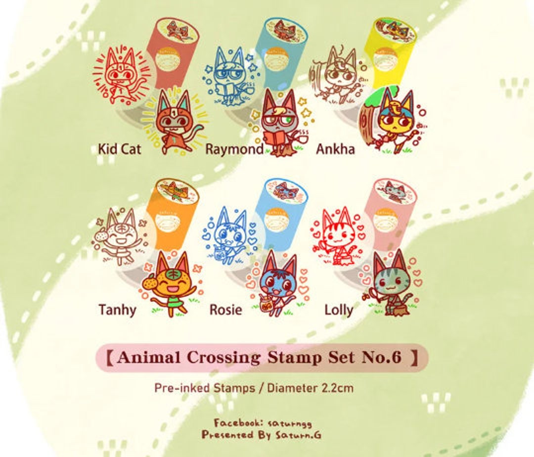 Animal Crossing Pre Inked Stamps ,stamp,chop,teacher Stamp - Kid Cat ...