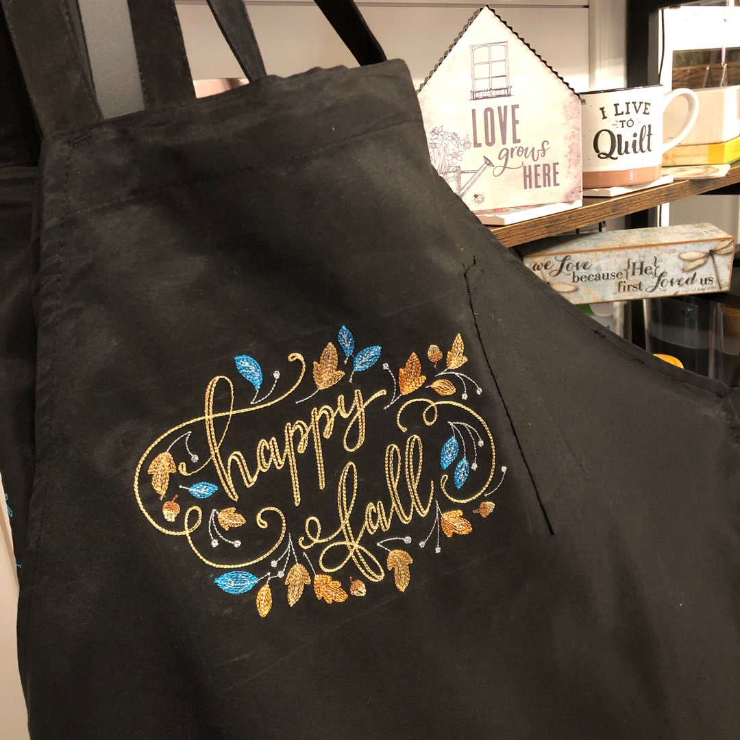 Apron - Happy Fall Apron, Apron for Fall, Autumn Apron, Kitchen Apron ...
