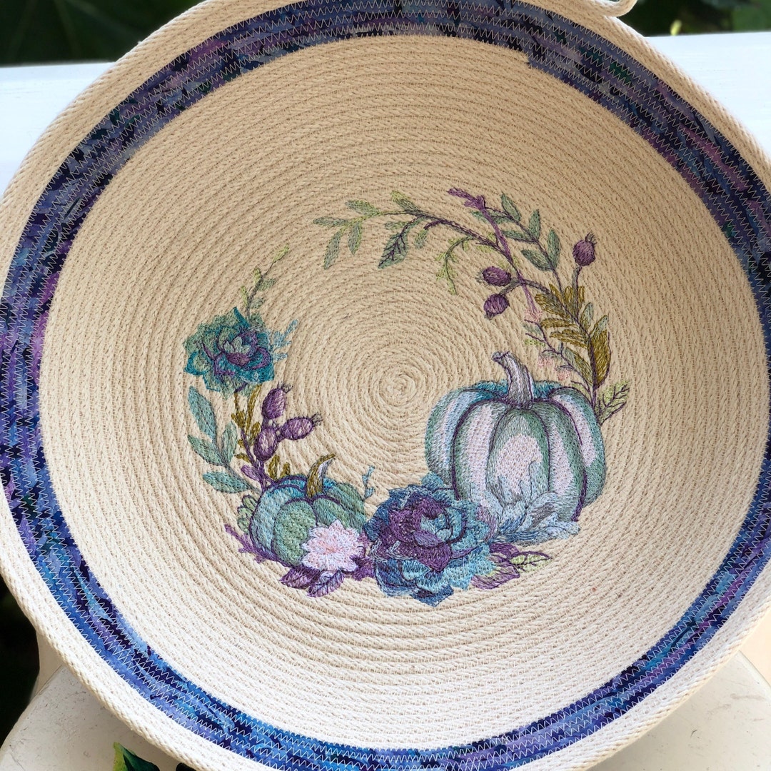 Rope Bowl, Embroidered Cotton Rope Bowl, Decorative Bowl, Pumpkin ...