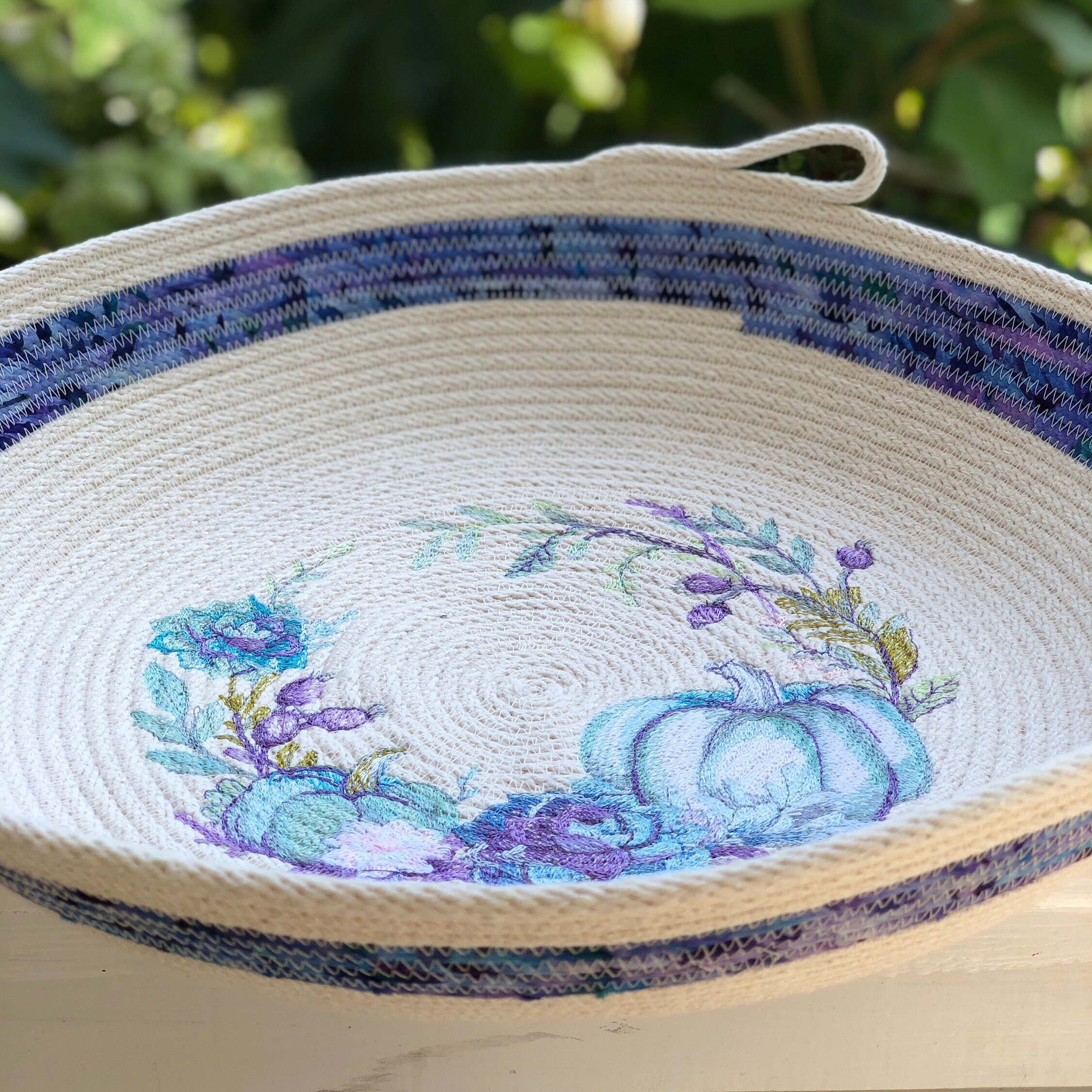 Rope Bowl, Embroidered Cotton Rope Bowl, Decorative Bowl, Pumpkin ...
