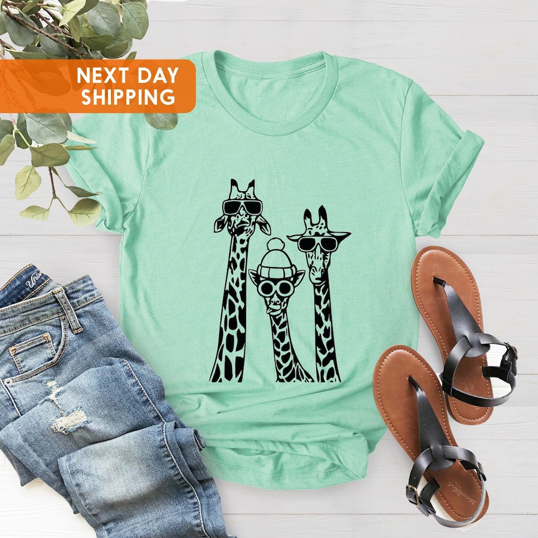 Giraffe Shirt, Giraffe With Glasses Shirt, Giraffe Reader Shirt, Funny ...