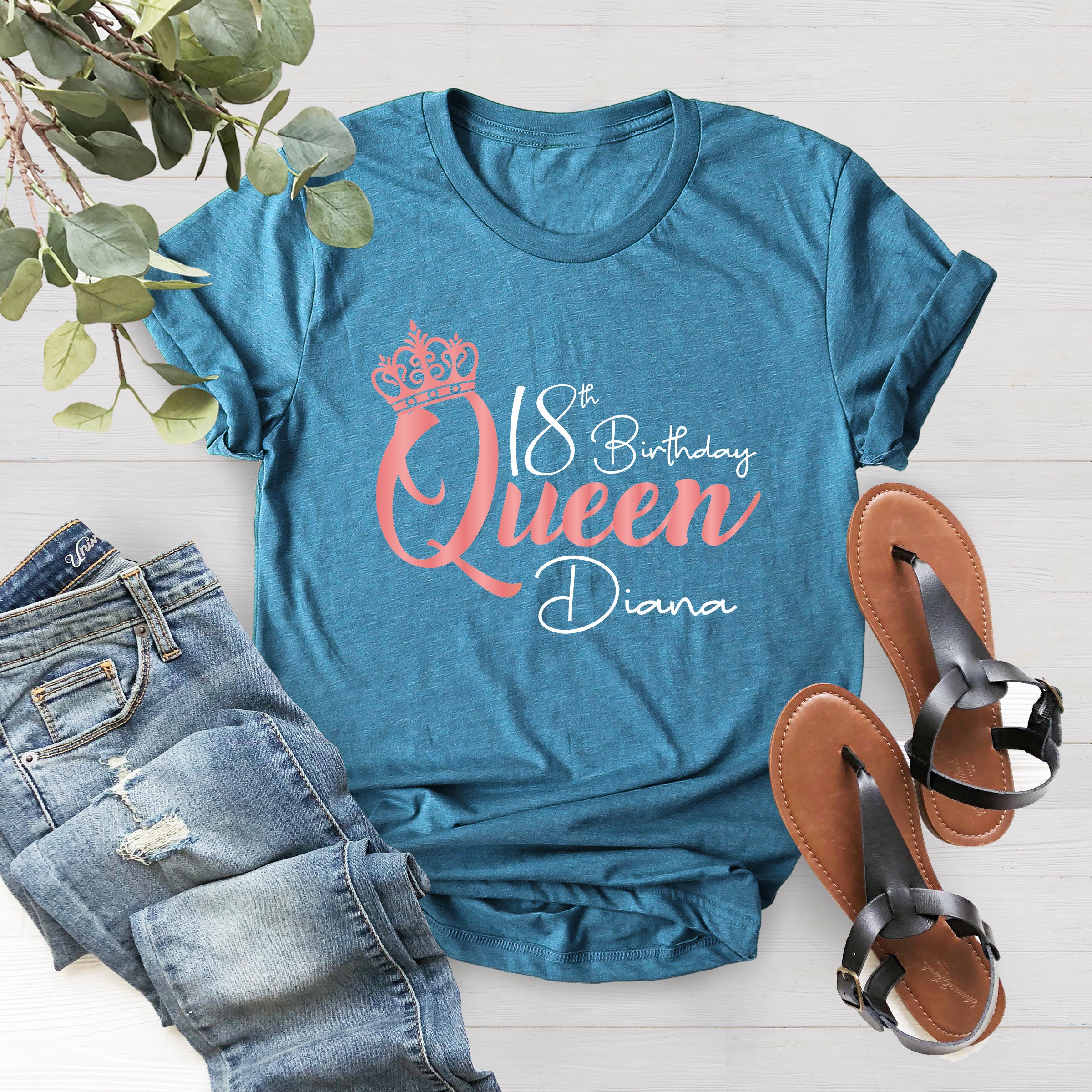 Custom Name 18th Birthday Shirt, 18th Birthday Gifts for Girls, 18th ...