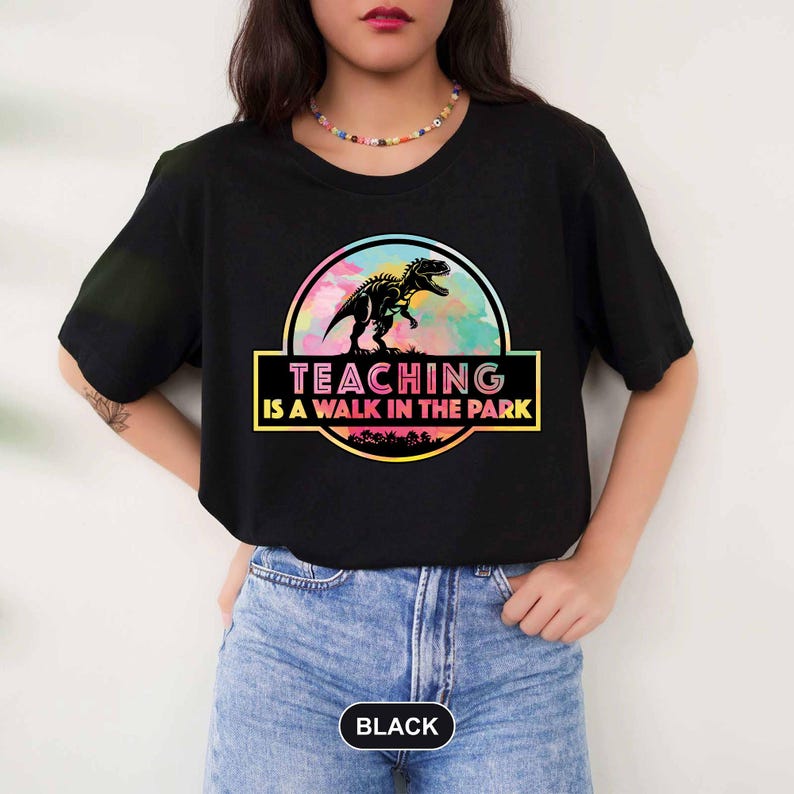 Colorful Teaching is A Walk in the Park Shirt, Kindergarten Teacher Tee ...