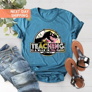 Colorful Teaching is A Walk in the Park Shirt, Kindergarten Teacher Tee ...