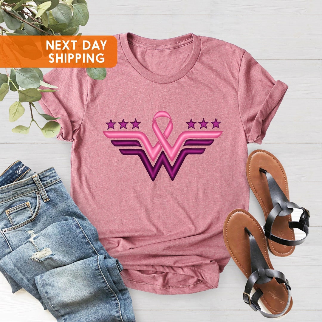 Cancer Ribbon Superhero Shirt, Breast Cancer Shirt, Cancer Awareness ...