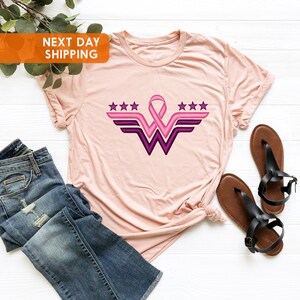 Cancer Ribbon Superhero Shirt, Breast Cancer Shirt, Cancer Awareness ...