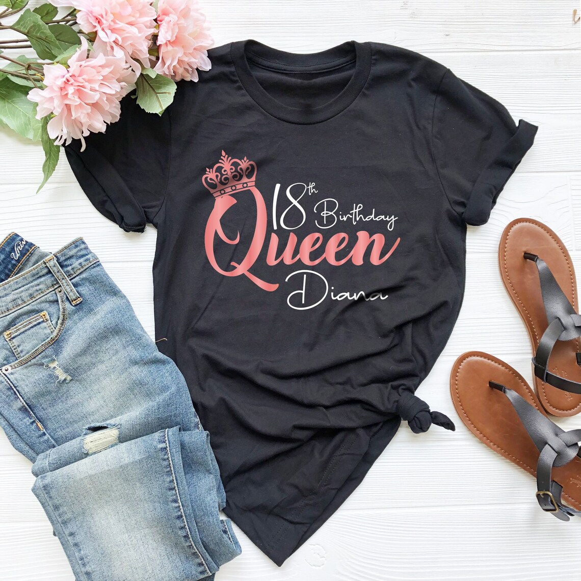 Custom Name 18th Birthday Shirt, 18th Birthday Gifts for Girls, 18th ...