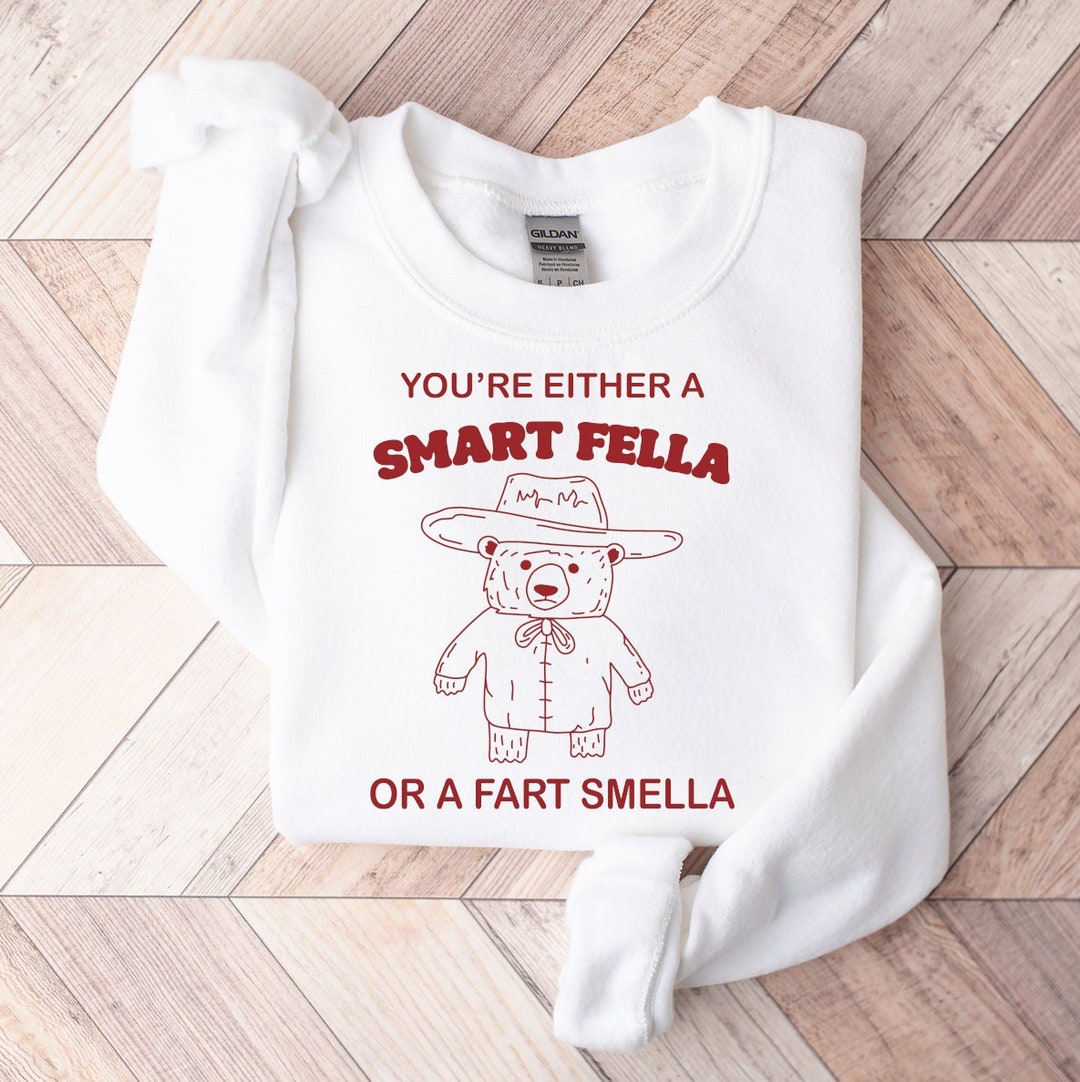Smart Fella or Fart Smella Unisex Sweatshirt, Funny Sweatshirt, Meme ...
