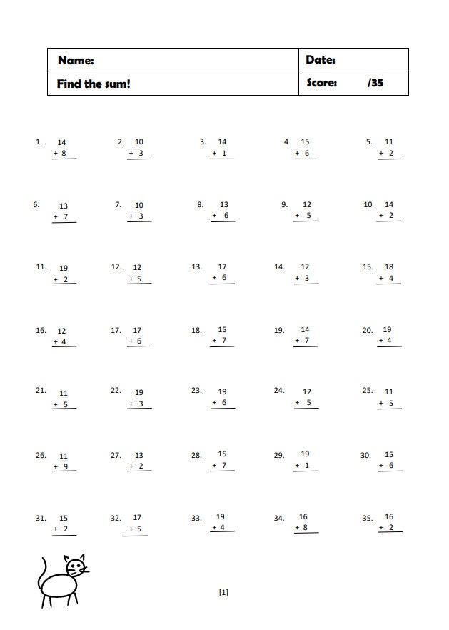 Math Addition Practice Worksheets simple 10 Pages and Answers ...