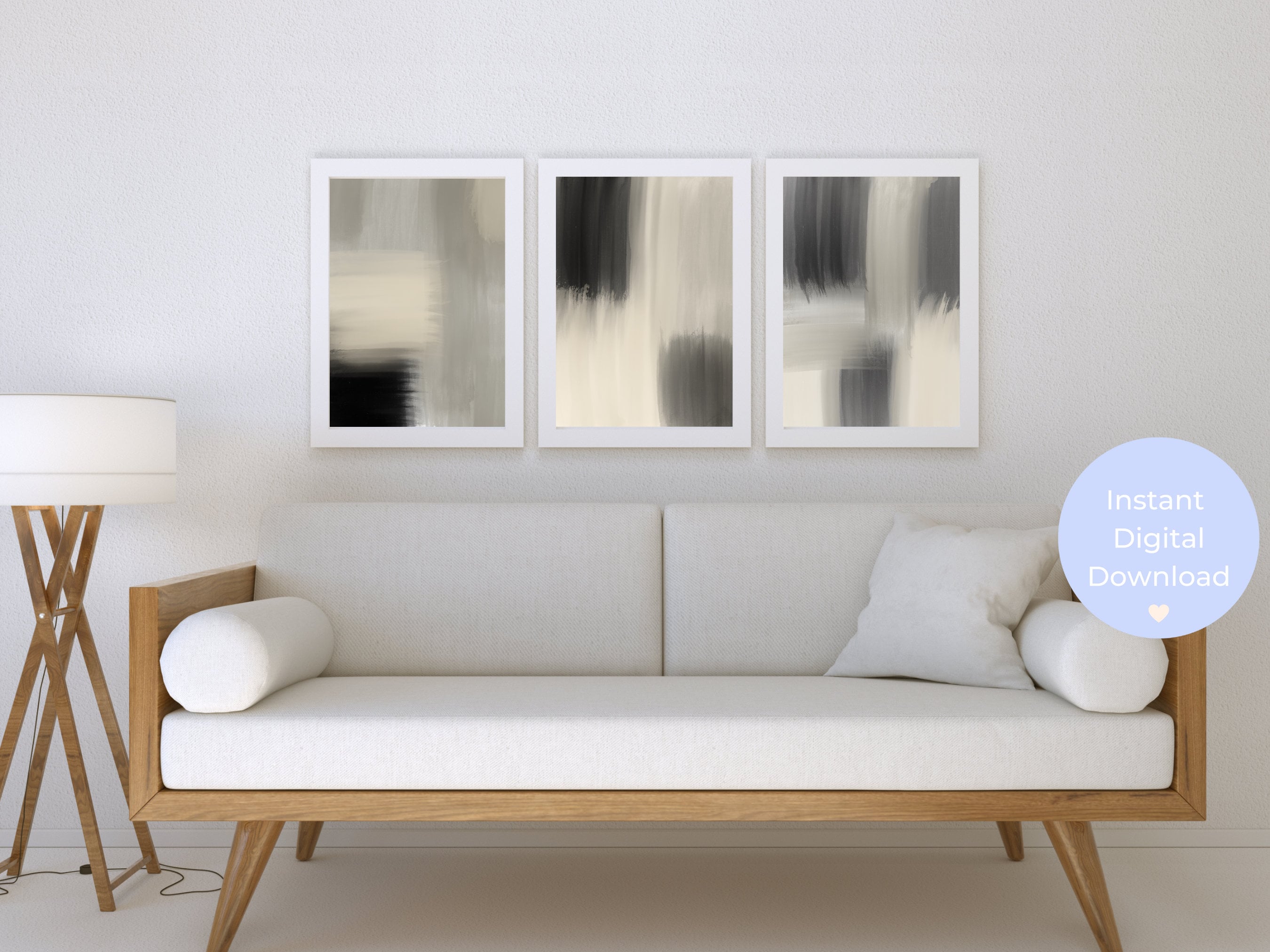 Black Wall Art Abstract Poster Set 3 Piece Art Prints for Bedroom ...