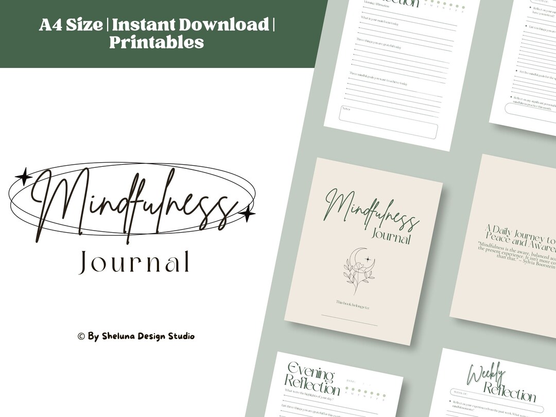 Mindfulness Journal Printable Mindful Journal Daily Mindfulness ...