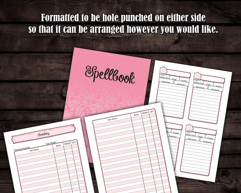 Printable D&D Player and Campaign Journal - Instant Download - Pink ...