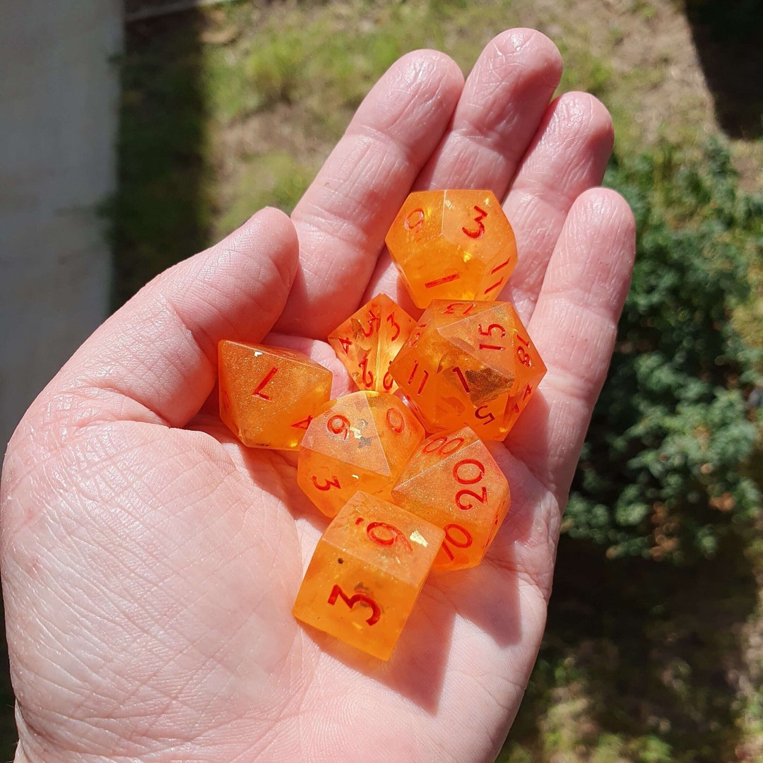 Dnd Handcrafted 7 Piece Dice Set | Solar Flare - Etsy Australia