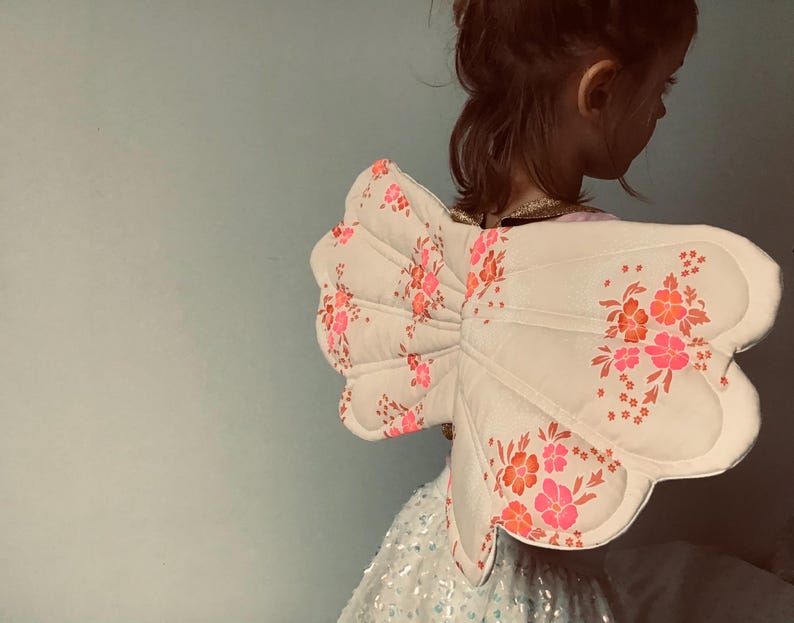 Handmade Reversible Floral Quilted Fairy Wings, Sustainable Petit Pan ...