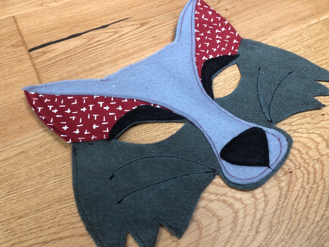 Bespoke Wolf Masks for Dressing up and Make Believe. Felt, Cotton ...