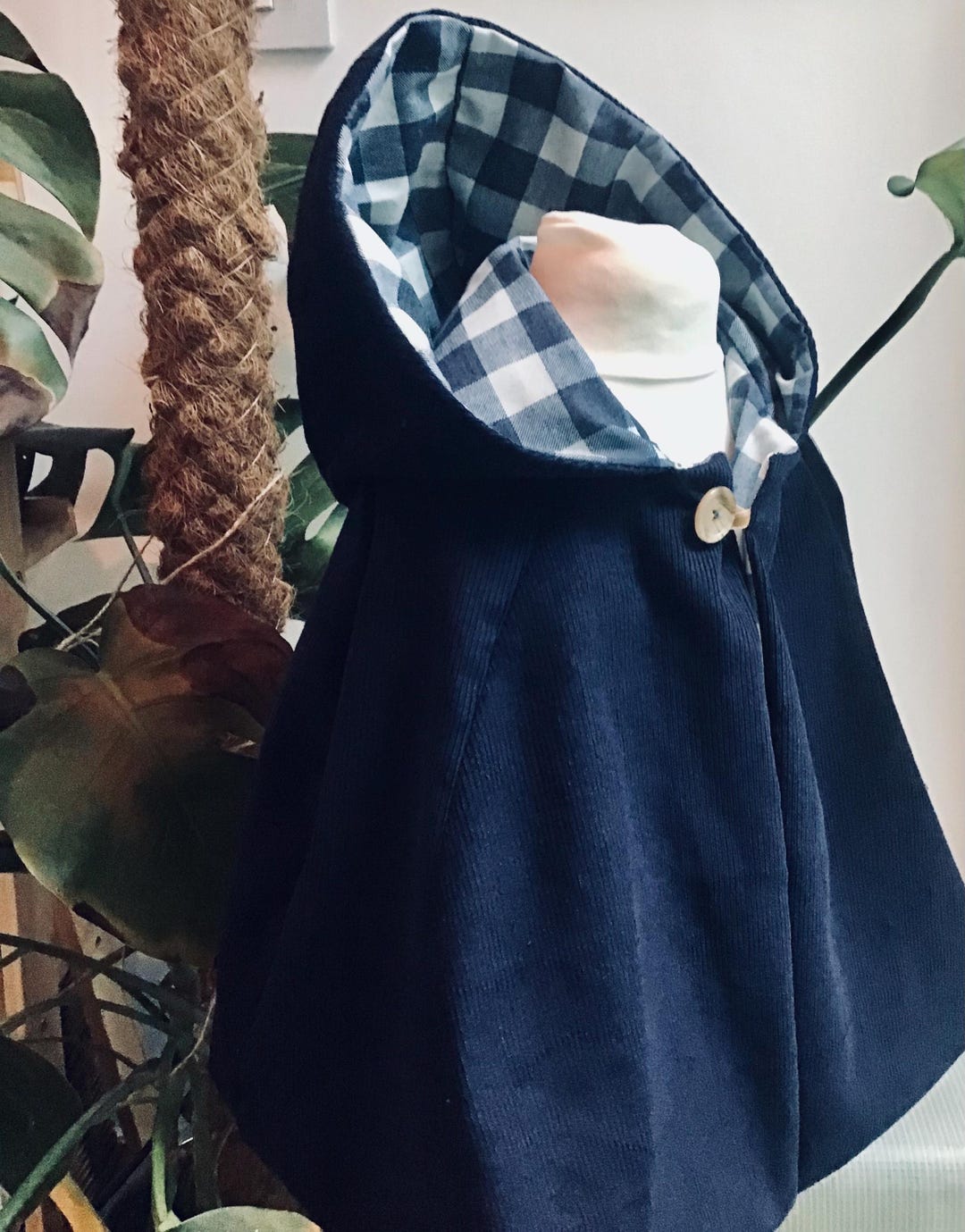 Hooded Capes, Cloaks in Blue or Red Corduroy and Cotton Lining. Perfect ...