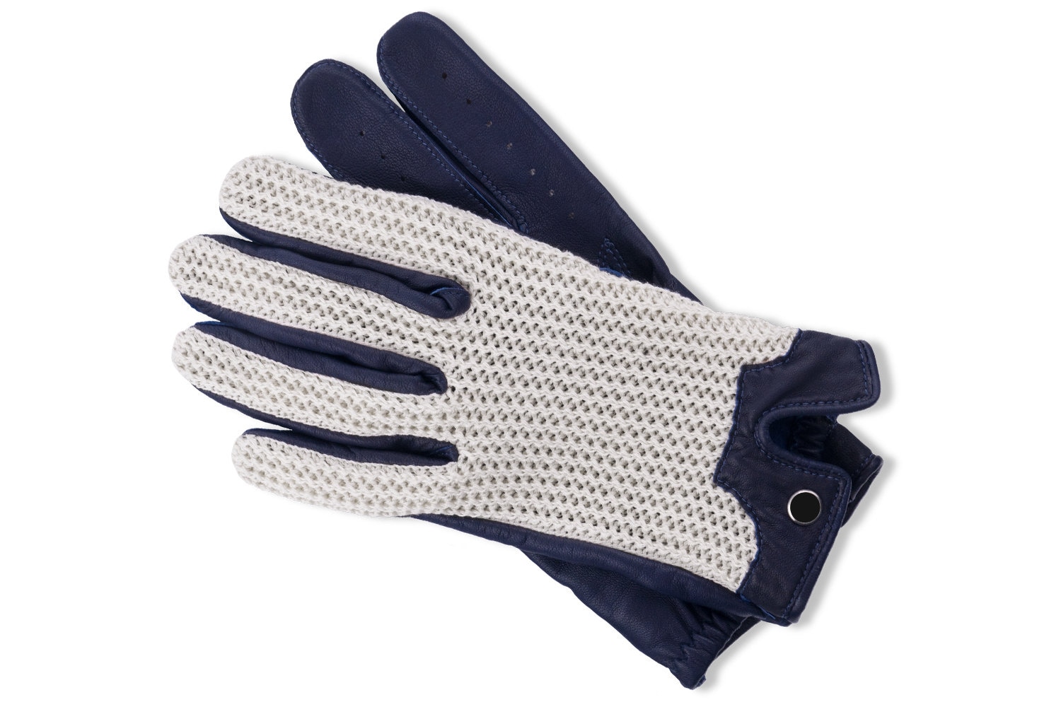 Men's Driving Gloves Black and Crochet Gloves Vintage Real Soft Leather ...