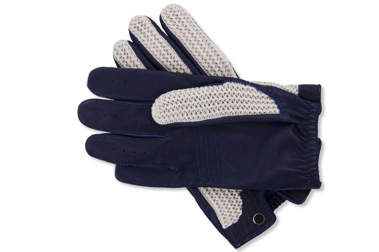 Men's Driving Gloves Black and Crochet Gloves Vintage Real Soft Leather ...