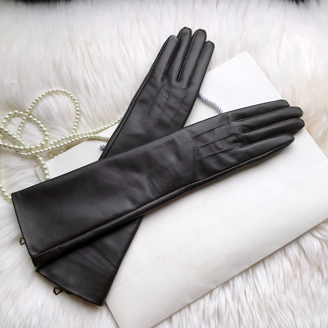 Personalized Ladies Long Leather Gloves Handmade Opera - Etsy