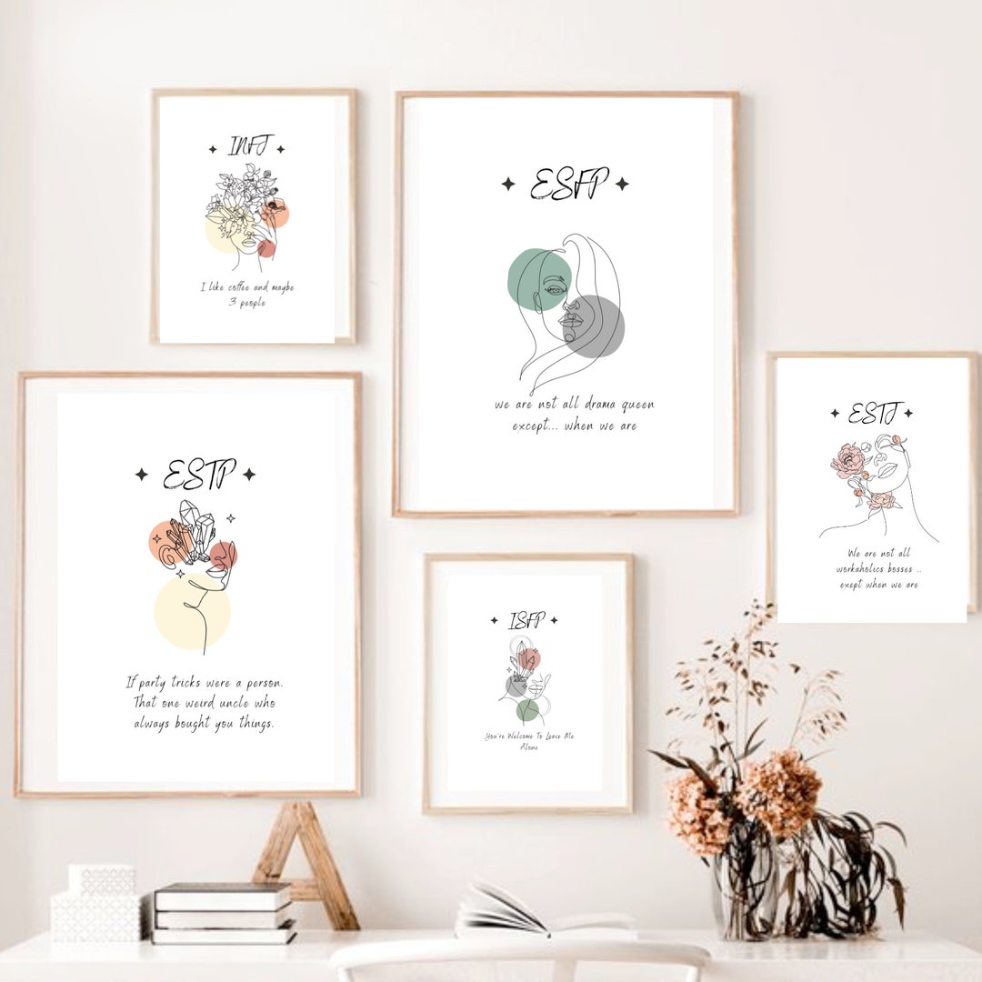 MBTI Printable Bundle, 16 MBTI, Printable Myers Briggs Wall Art, MBTI ...
